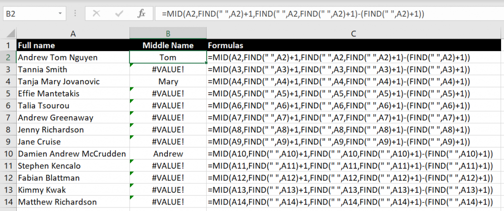How to Extract Part of a Text in a Cell › # Fix All Excel Errors